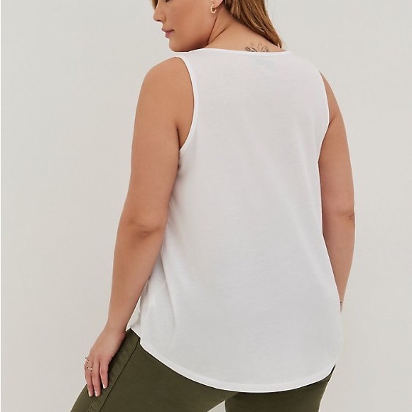 torrid | Tops | Torrid Girlfriend Signature Jersey Vneck Tank White ...